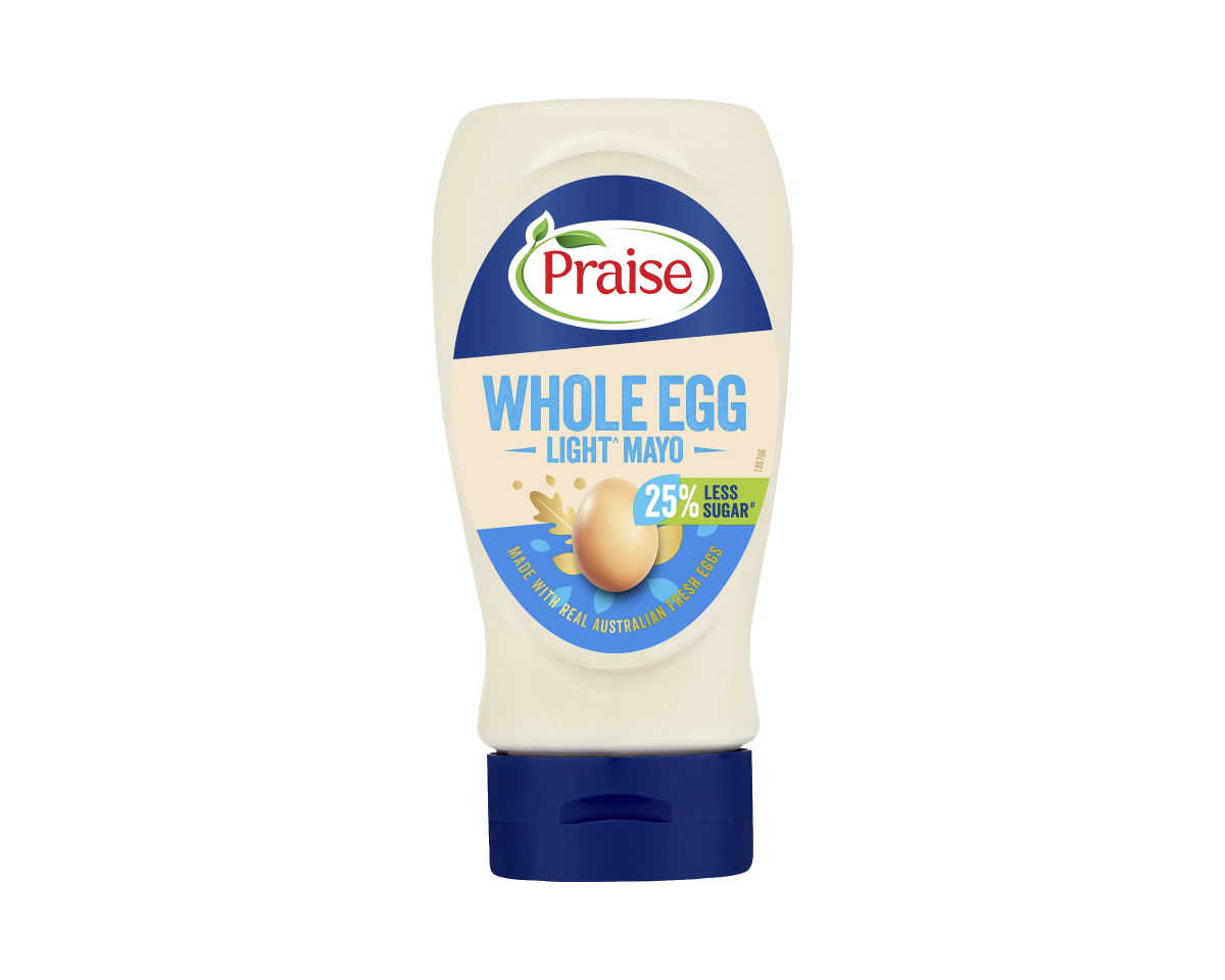 Praise Mayonnaise Whole Egg Light Less Sugar Squeeze 250 g | Praise
